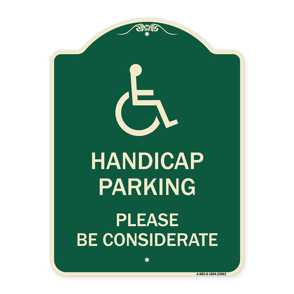 SignMission Designer Series Sign - Handicap Parking - Please Be ...