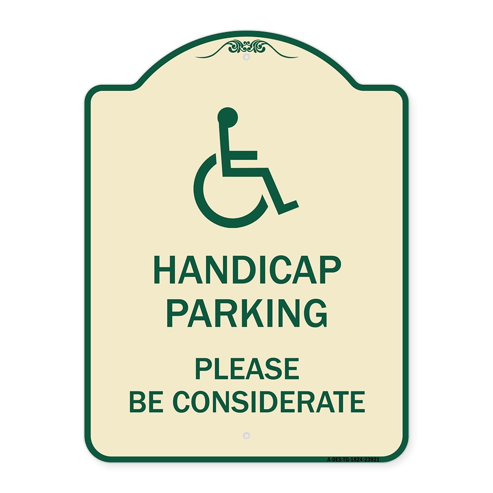SignMission Designer Series Sign - Handicap Parking - Please Be ...