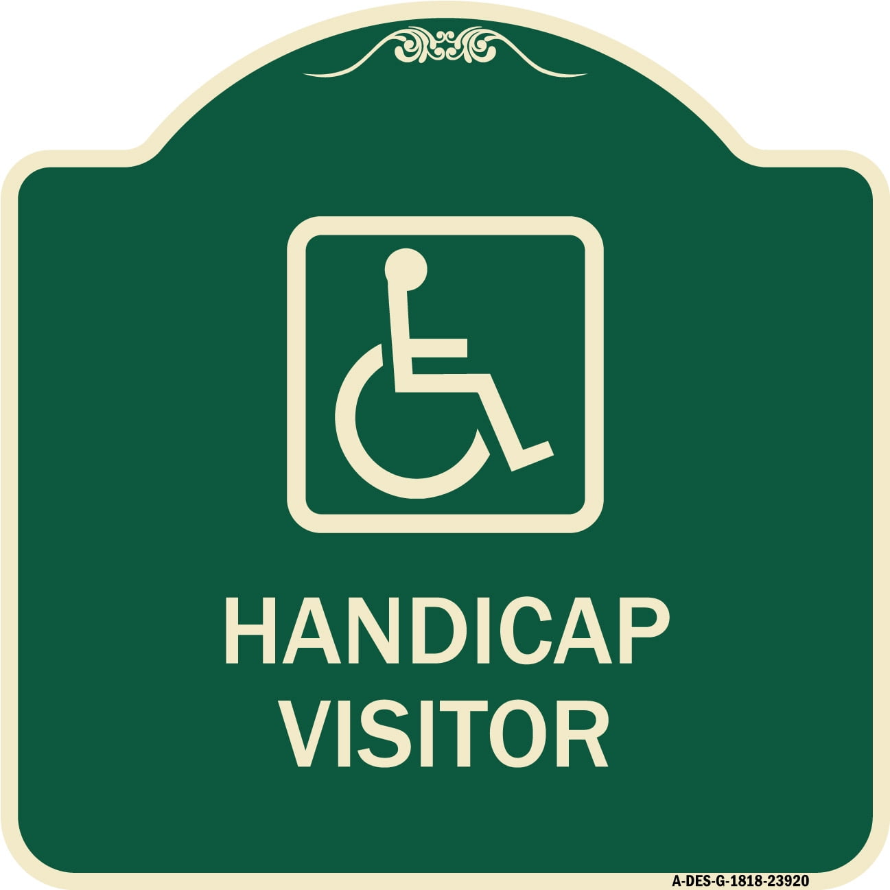 SignMission Designer Series Sign - Handicap Visitor (With Graphic ...