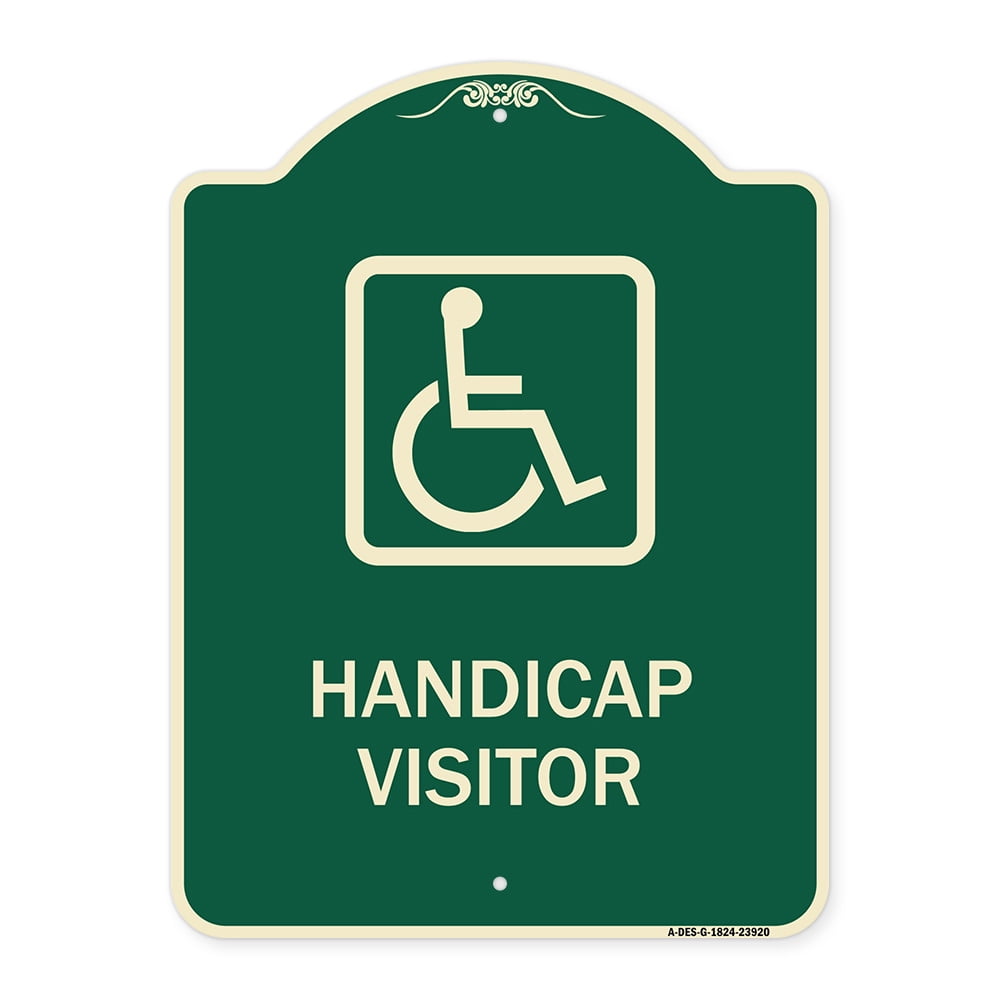 SignMission Designer Series Sign - Handicap Visitor (With Graphic ...