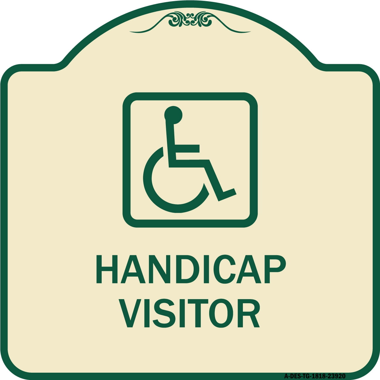 SignMission Designer Series Sign - Handicap Visitor (With Graphic ...