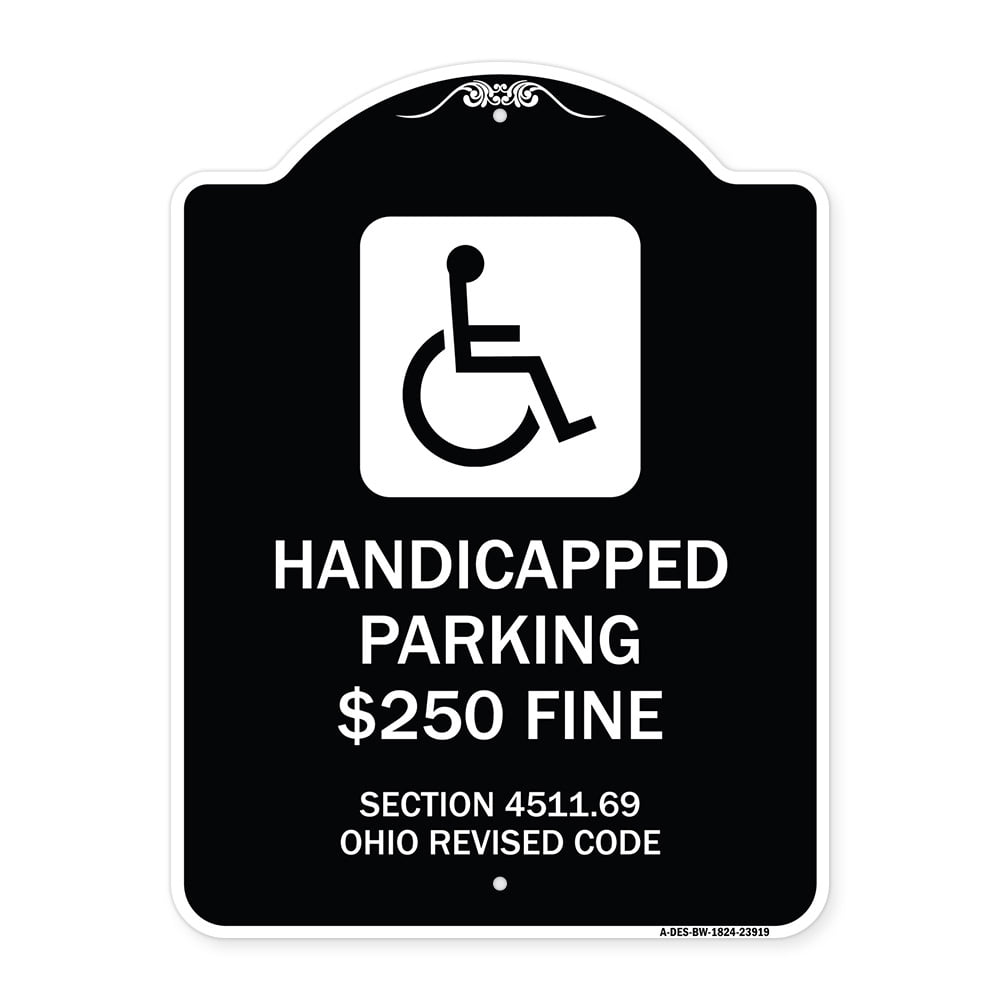 Handicap Sign Black