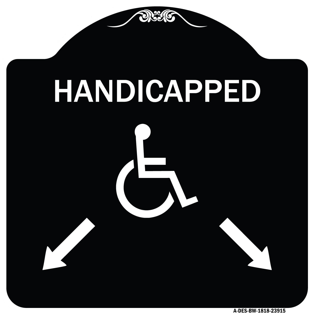 SignMission Designer Series Sign - Handicapped Parking with Double ...