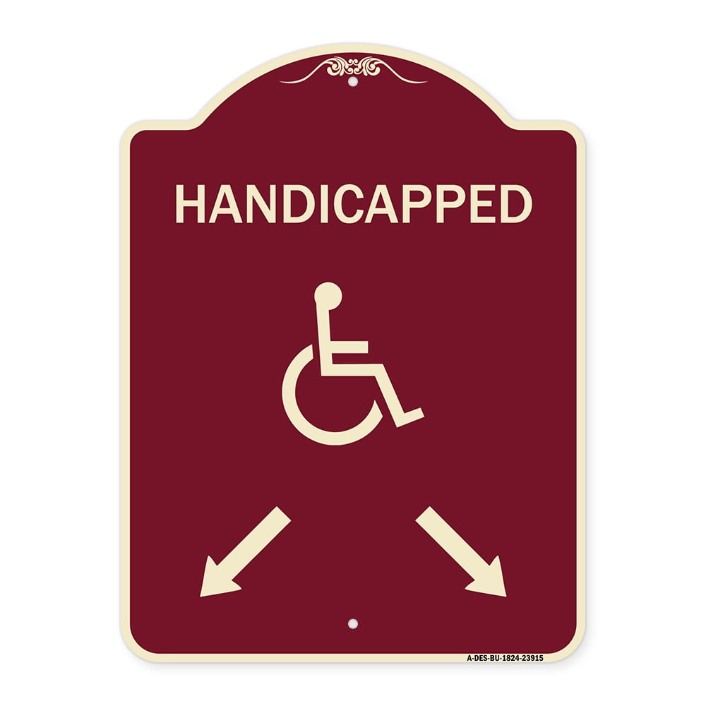 SignMission Designer Series Sign - Handicapped Parking with Double ...