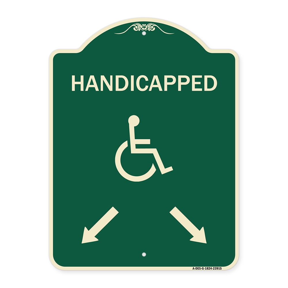 SignMission Designer Series Sign - Handicapped Parking with Double ...