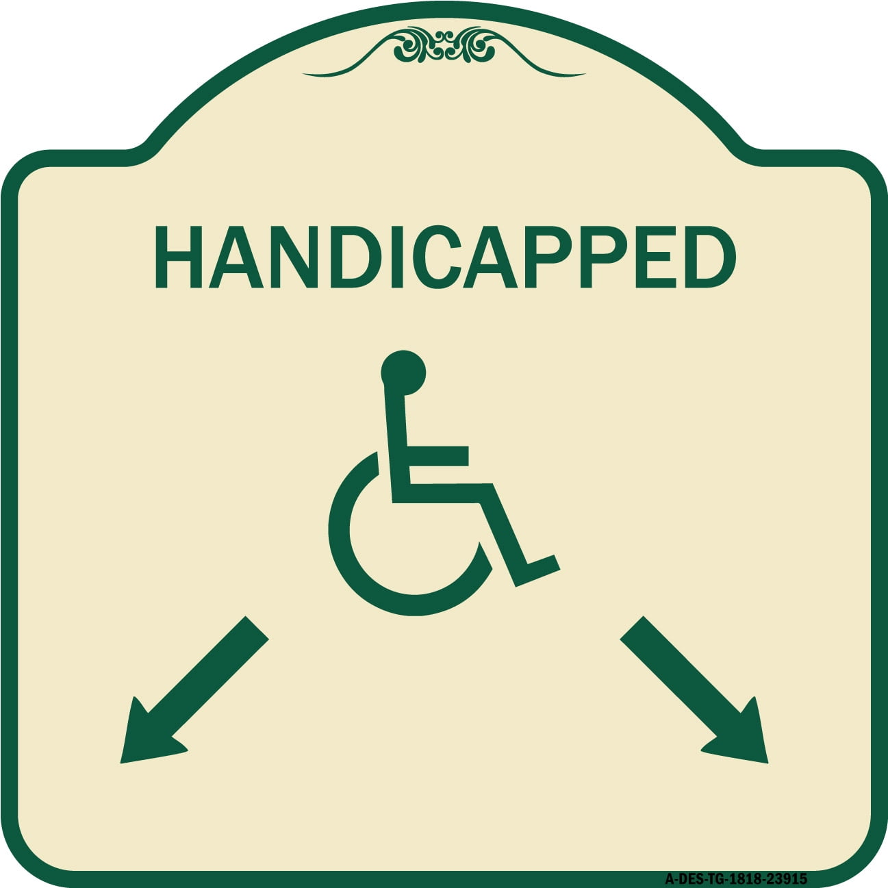 SignMission Designer Series Sign - Handicapped Parking with Double ...
