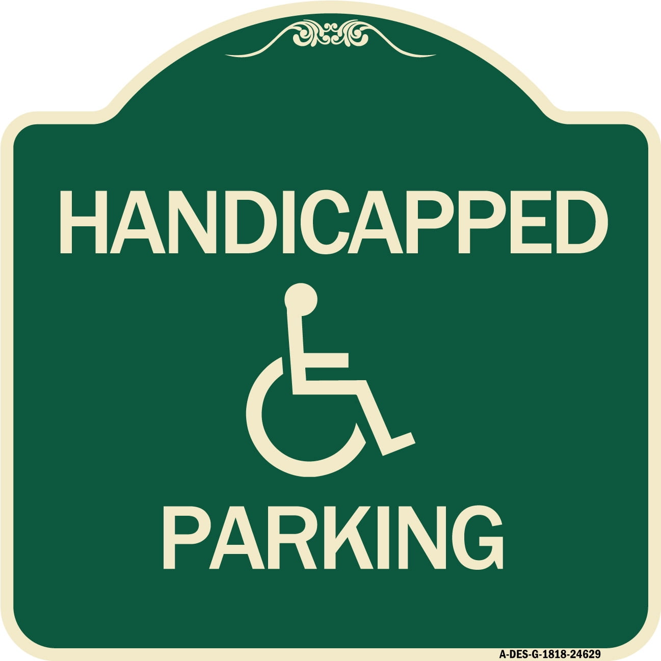 SignMission Designer Series Sign - Handicapped Parking | Green & Tan 18 ...