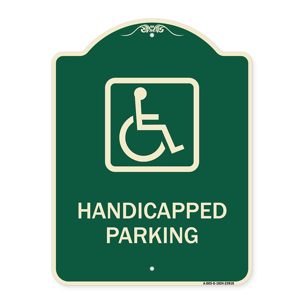 SignMission Designer Series Sign - Handicapped Parking (Handicapped ...