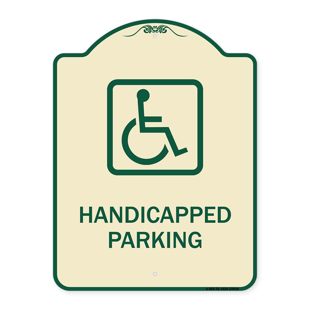 SignMission Designer Series Sign - Handicapped Parking (Handicapped ...
