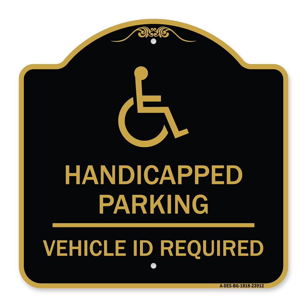 SignMission Designer Series Sign - Handicapped Parking - Vehicle Id ...
