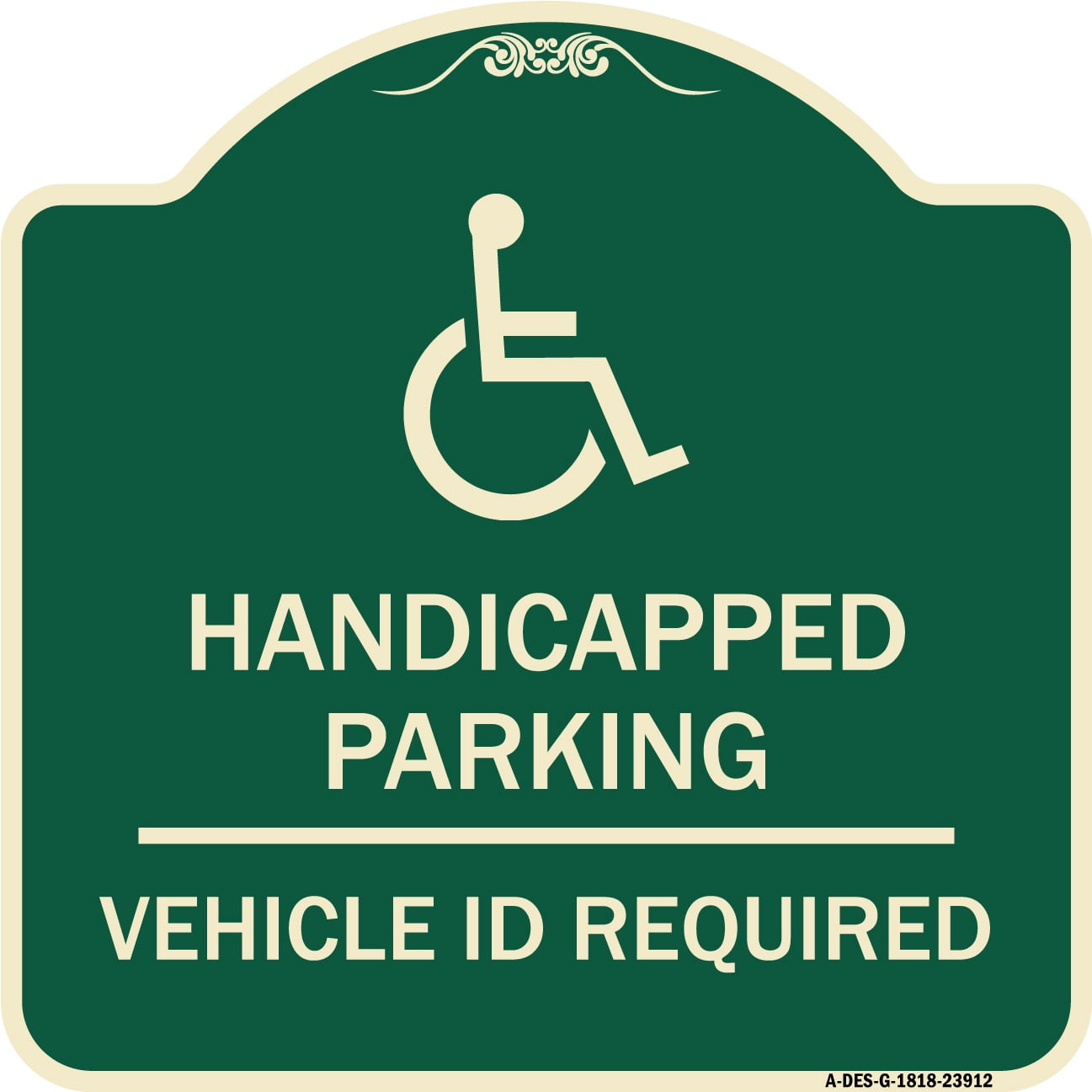 SignMission Designer Series Sign - Handicapped Parking - Vehicle Id ...