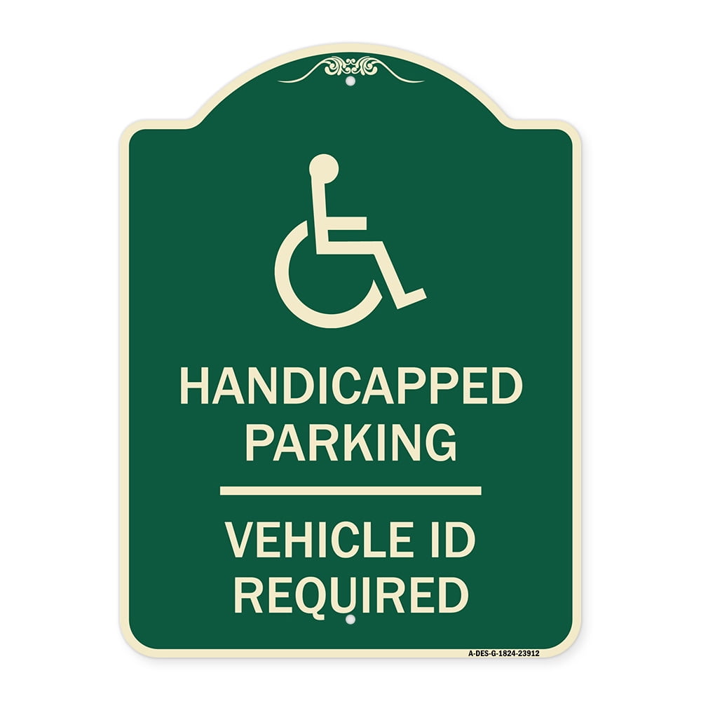 SignMission Designer Series Sign - Handicapped Parking - Vehicle Id ...