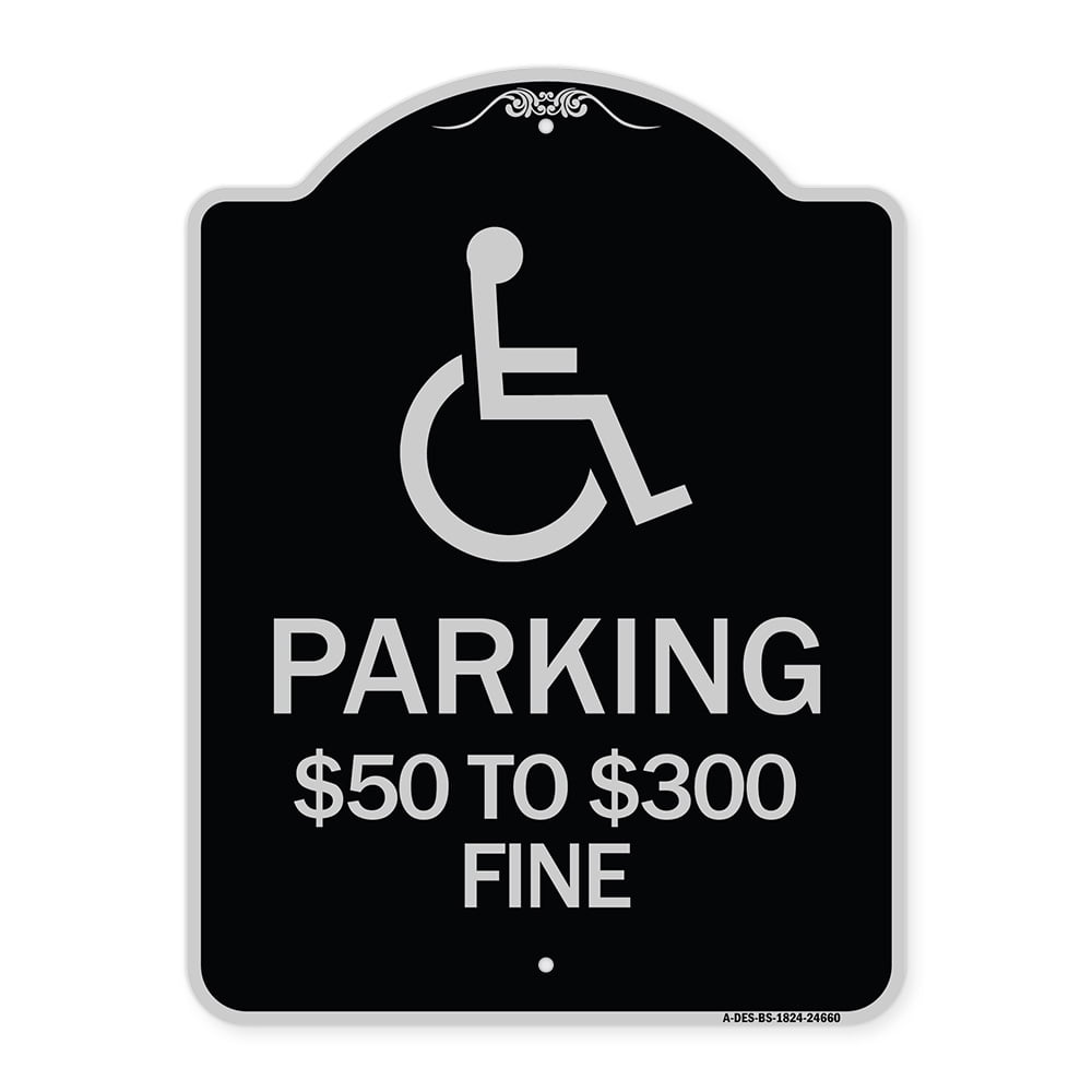 SignMission Designer Series Sign - (Handicapped Symbol) Parking $50 to ...