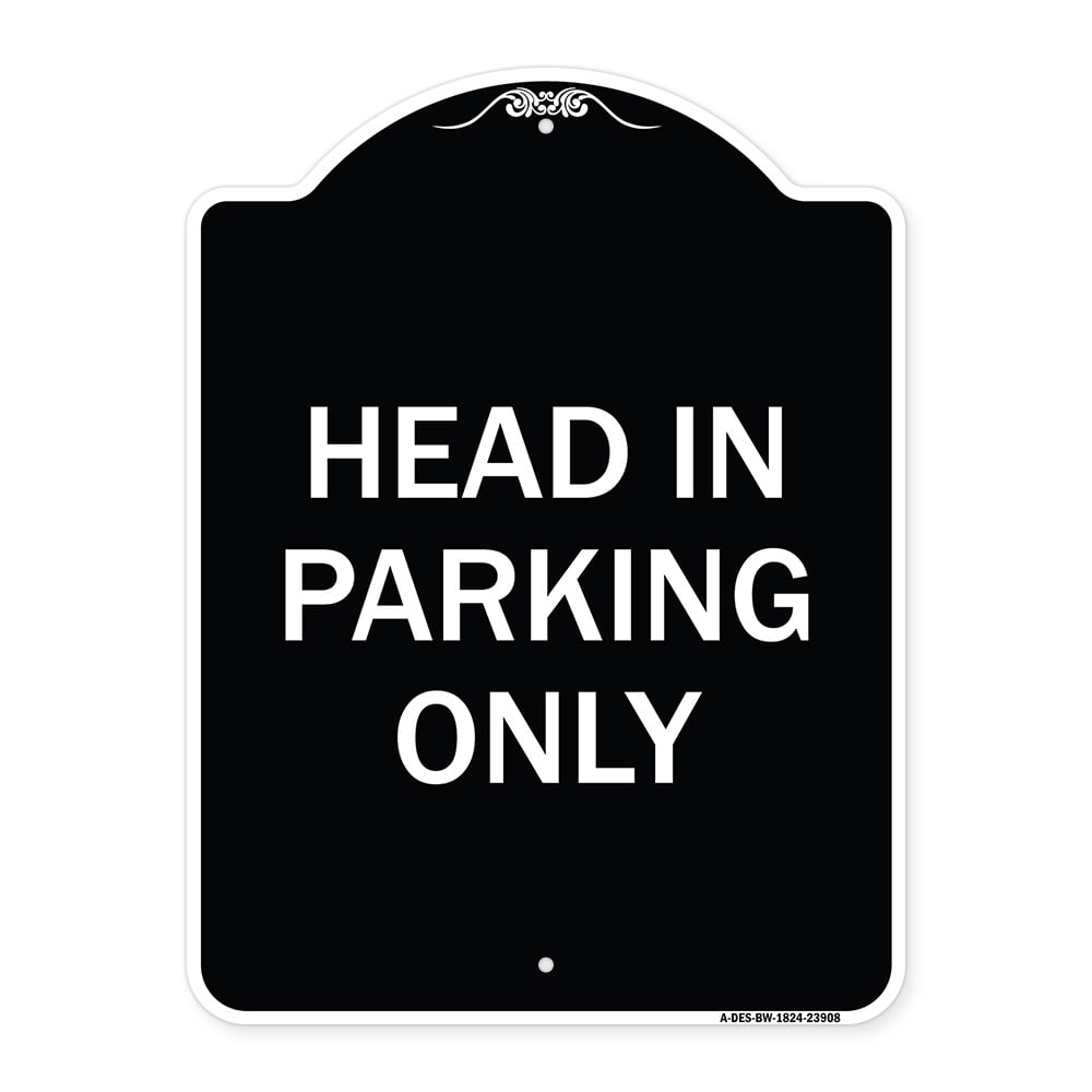 SignMission Designer Series Sign - Head in Parking Only | Black & White ...