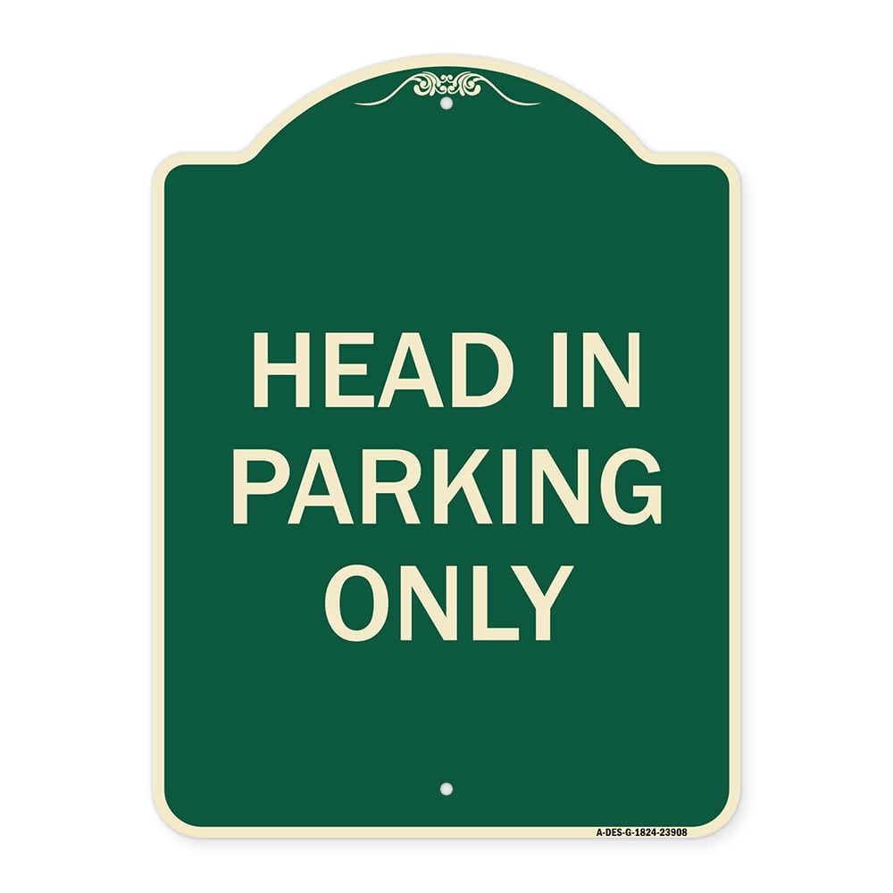 SignMission Designer Series Sign - Head in Parking Only | Green & Tan ...