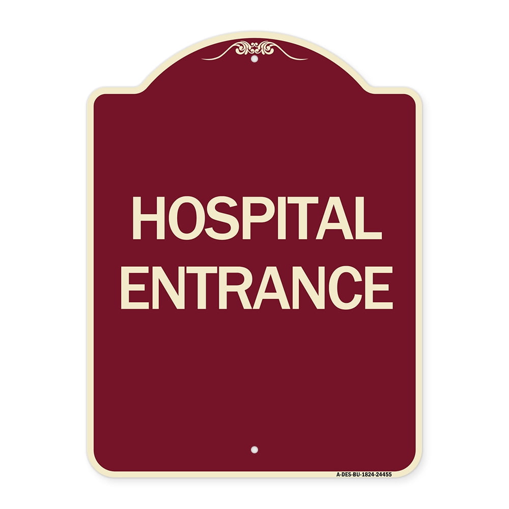 SignMission Designer Series Sign - Hospital Entrance | Burgundy 18" x ...