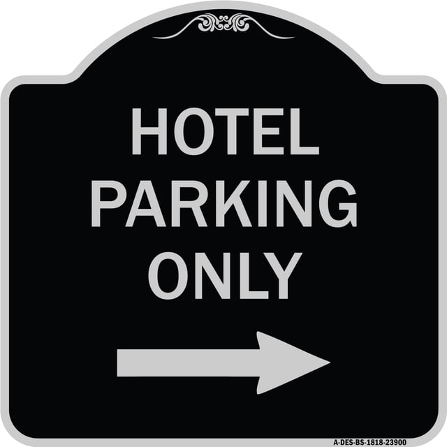 SignMission Designer Series Sign - Hotel Parking Only (With Right Arrow ...