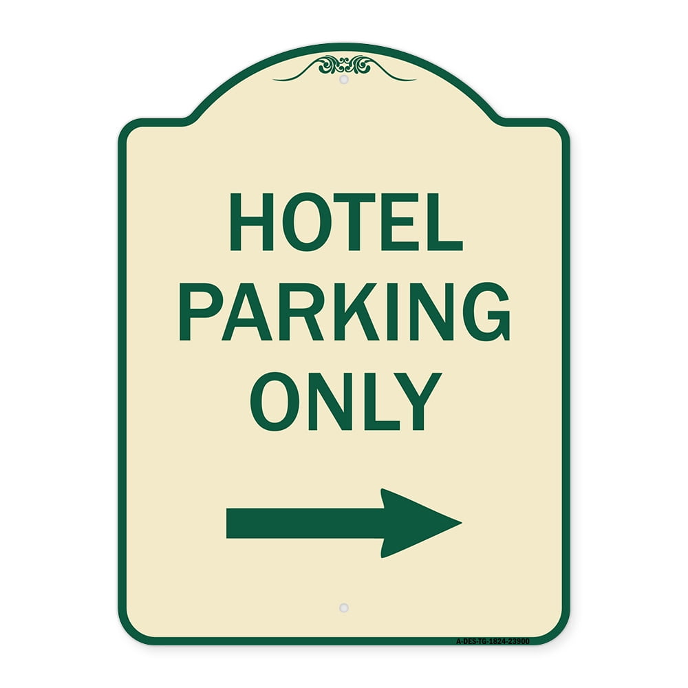 SignMission Designer Series Sign - Hotel Parking Only (With Right Arrow ...