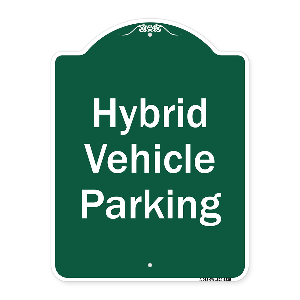 SignMission Designer Series Sign - Hybrid Vehicle Parking | Green ...