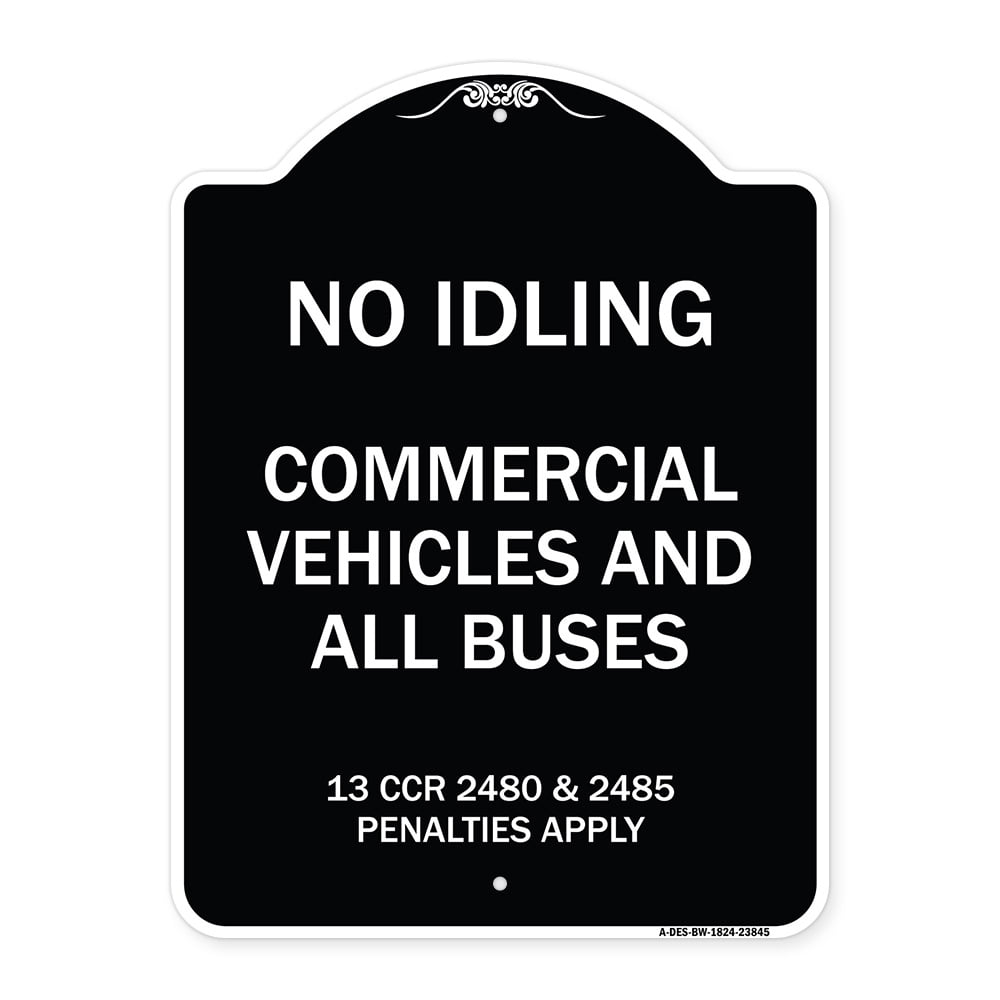 SignMission Designer Series Sign - No Idling Commercial Vehicles and ...