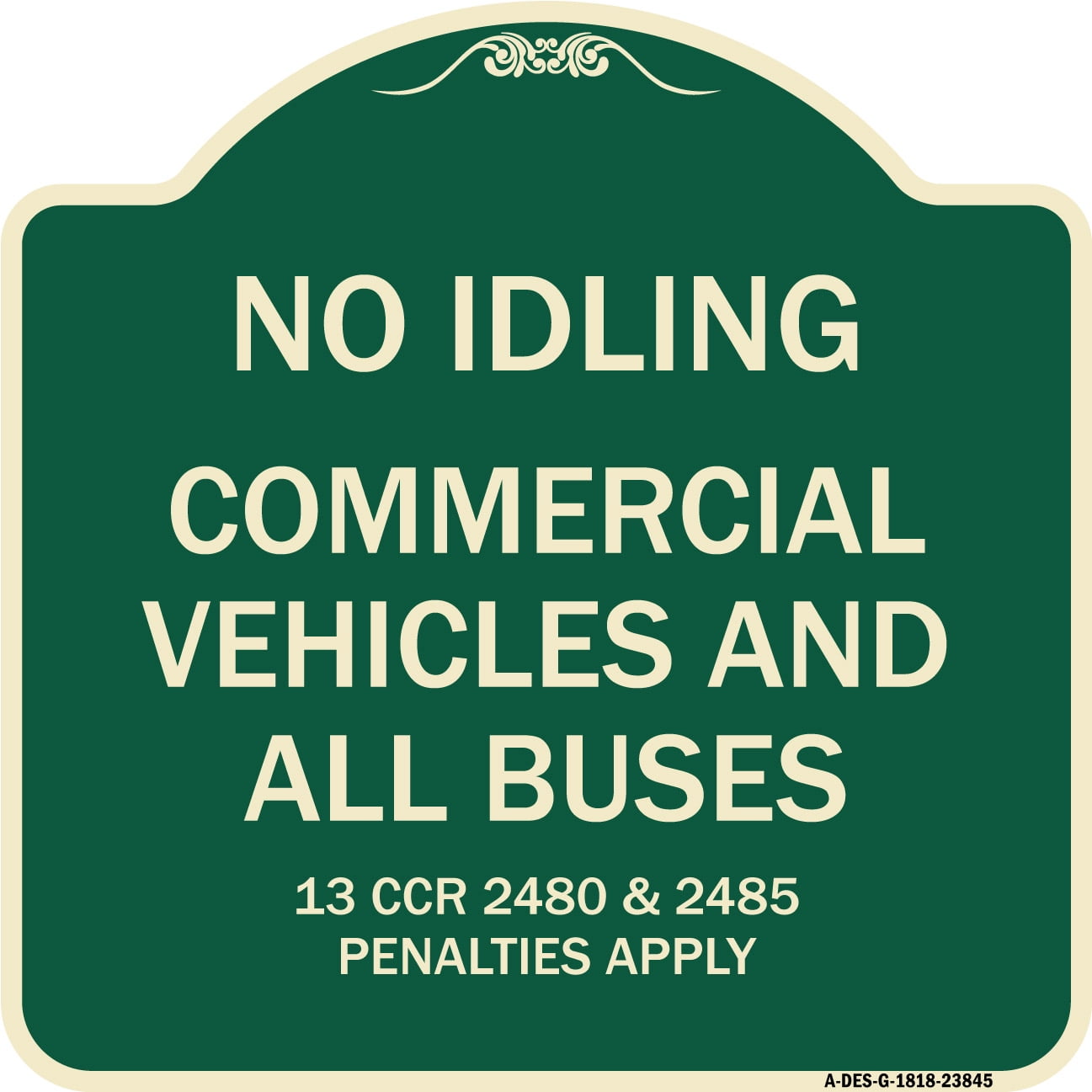 SignMission Designer Series Sign - No Idling Commercial Vehicles and ...