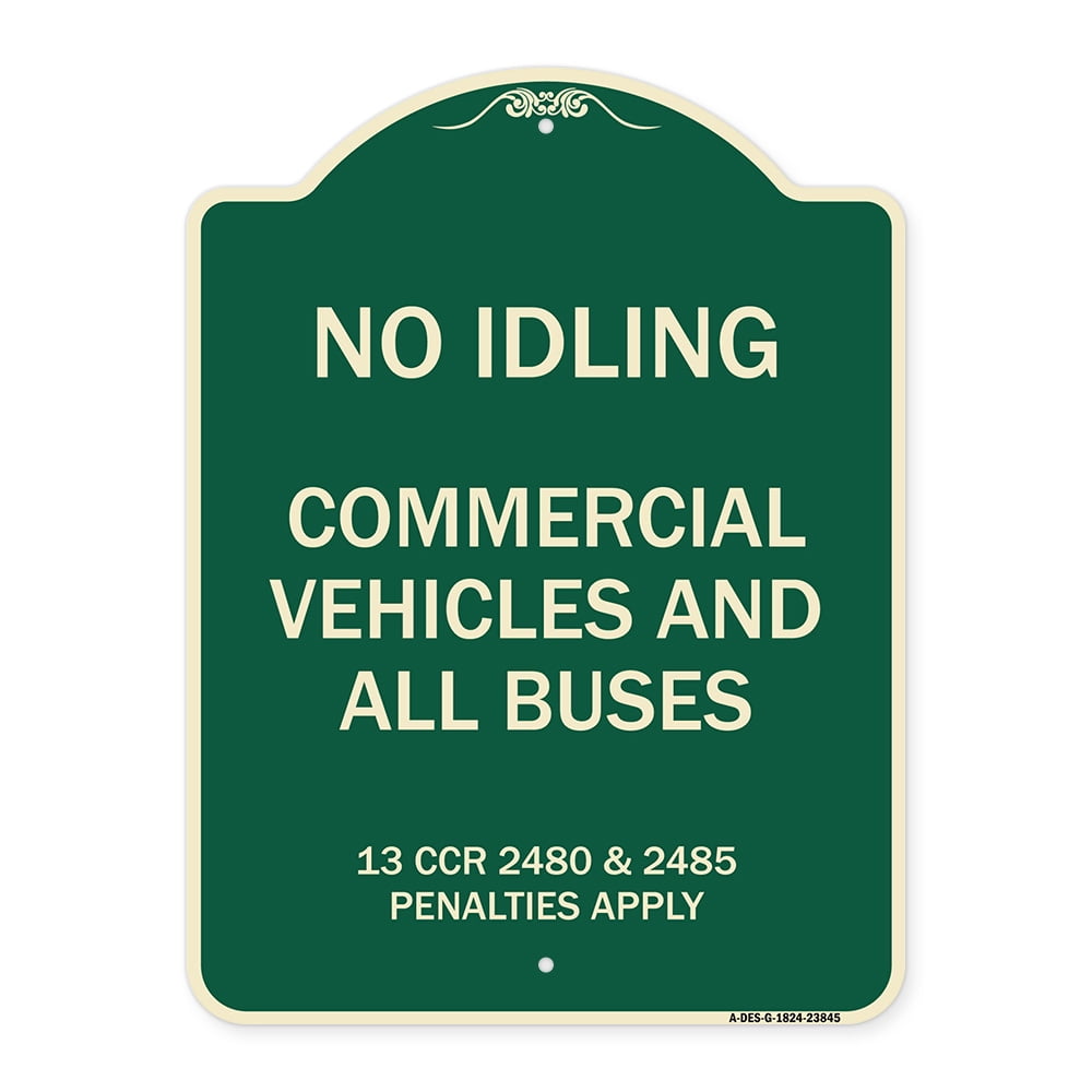 SignMission Designer Series Sign - No Idling Commercial Vehicles and ...