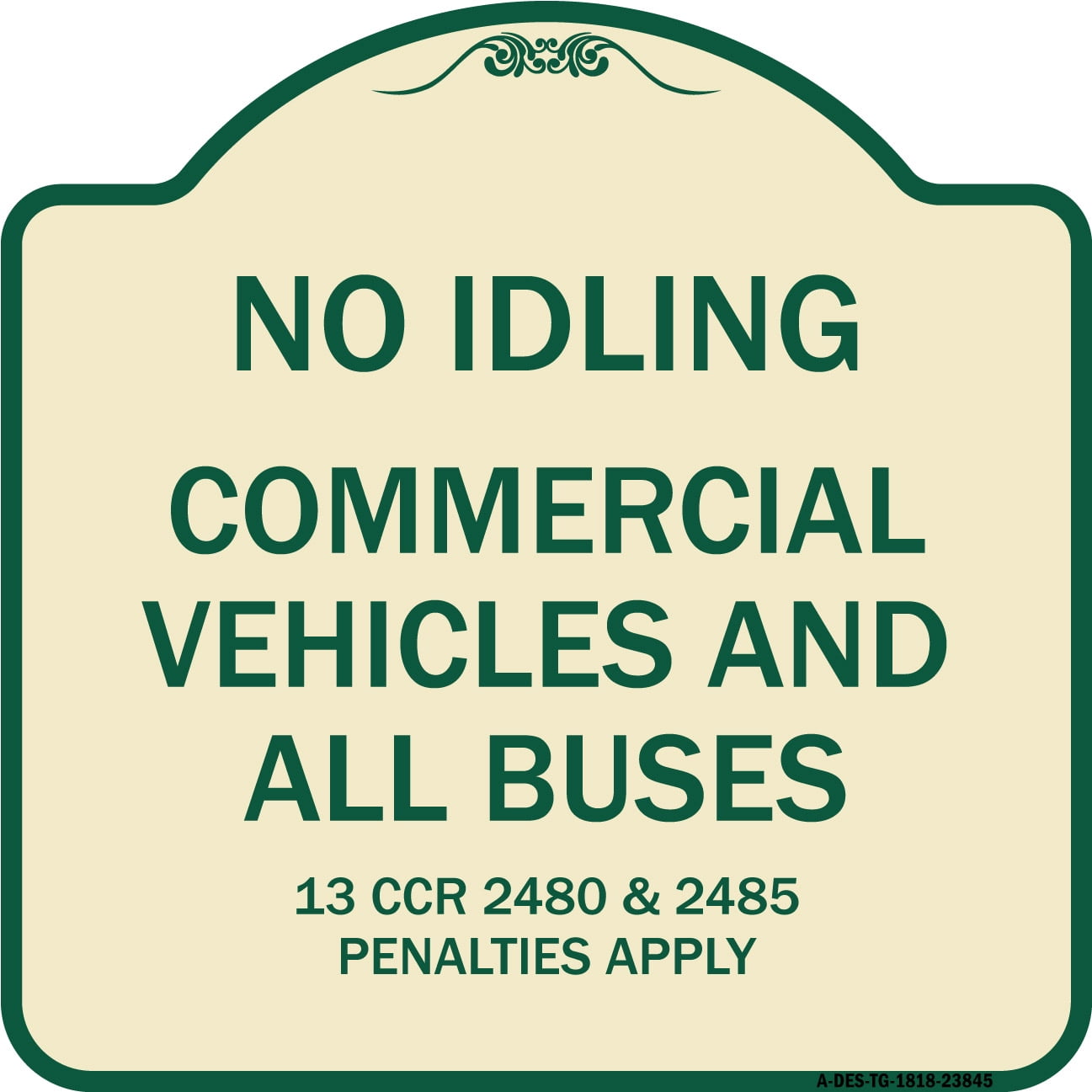 SignMission Designer Series Sign - No Idling Commercial Vehicles and ...