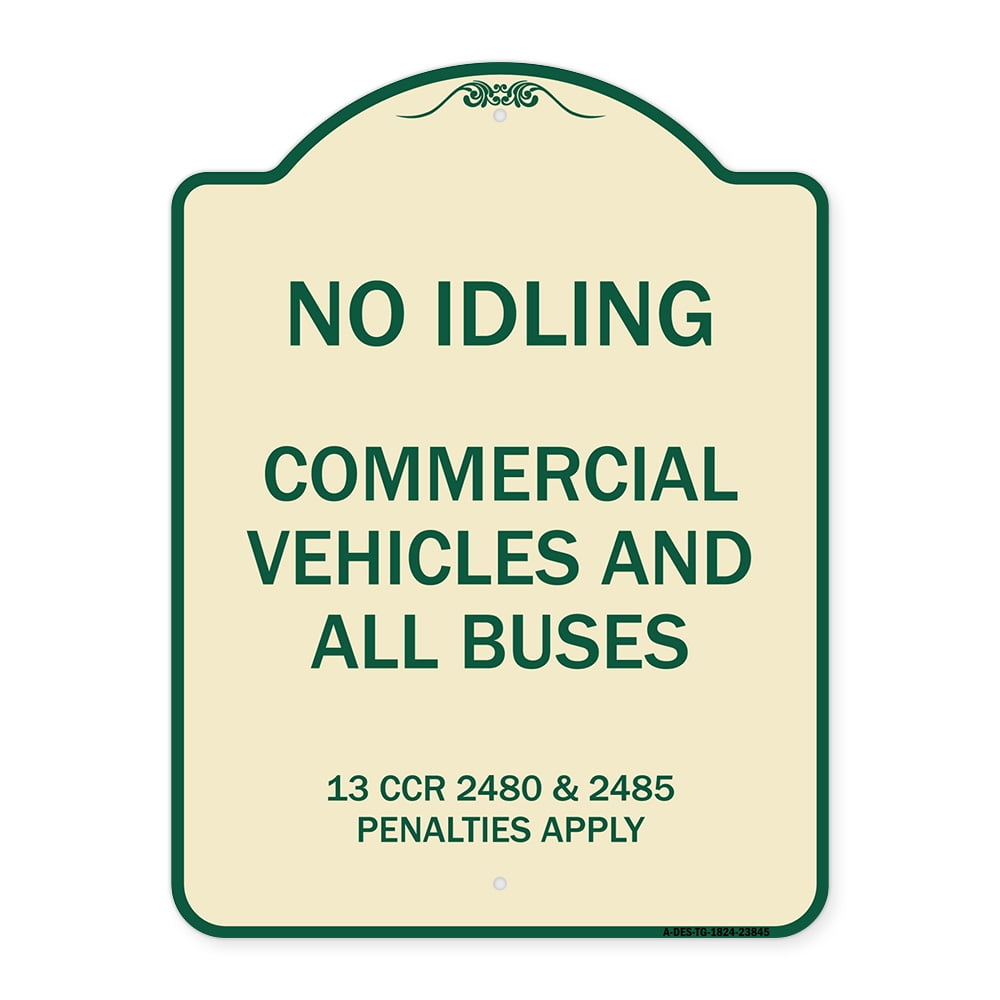 SignMission Designer Series Sign - No Idling Commercial Vehicles and ...