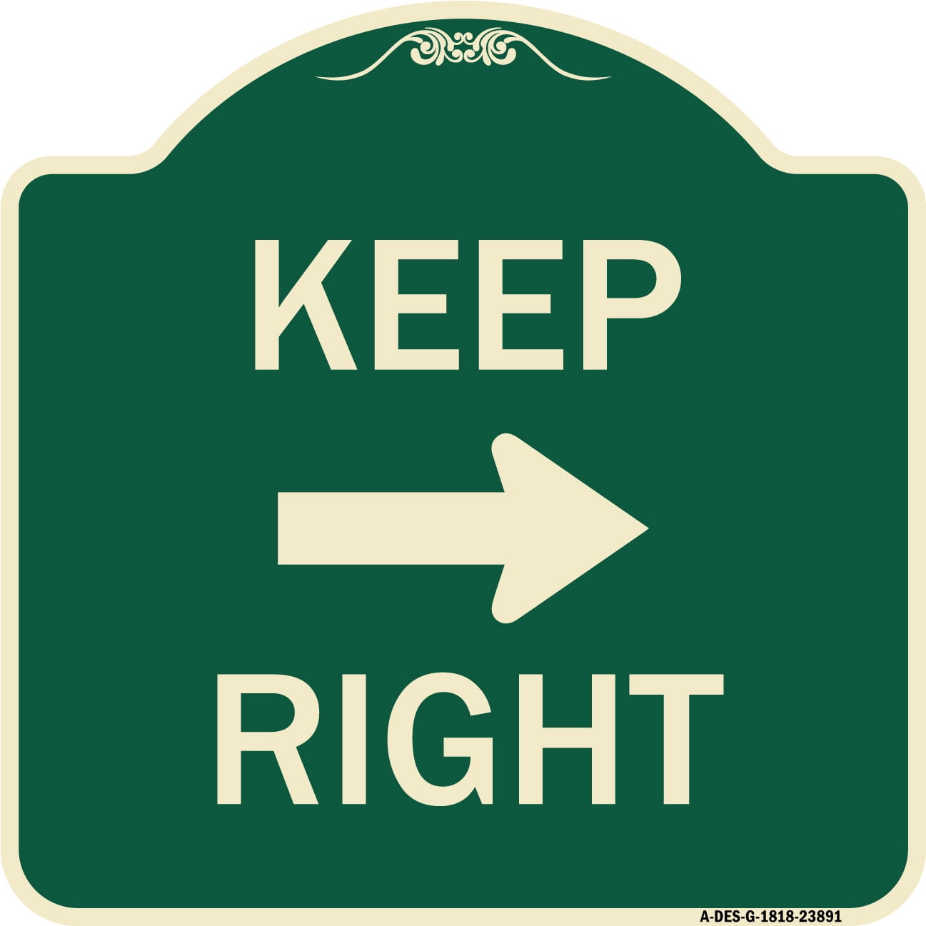 SignMission Designer Series Sign - Keep Right Sign (Right Arrow ...