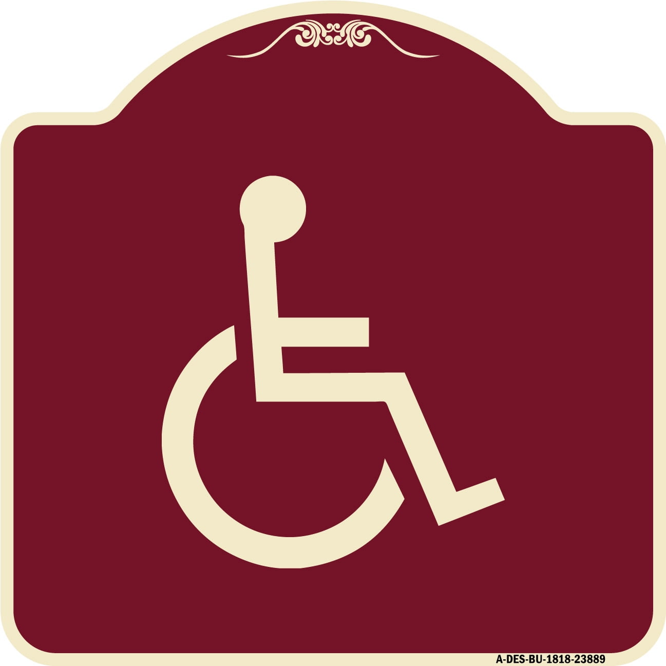 SignMission Designer Series Sign - Large Handicapped Symbol | Burgundy ...