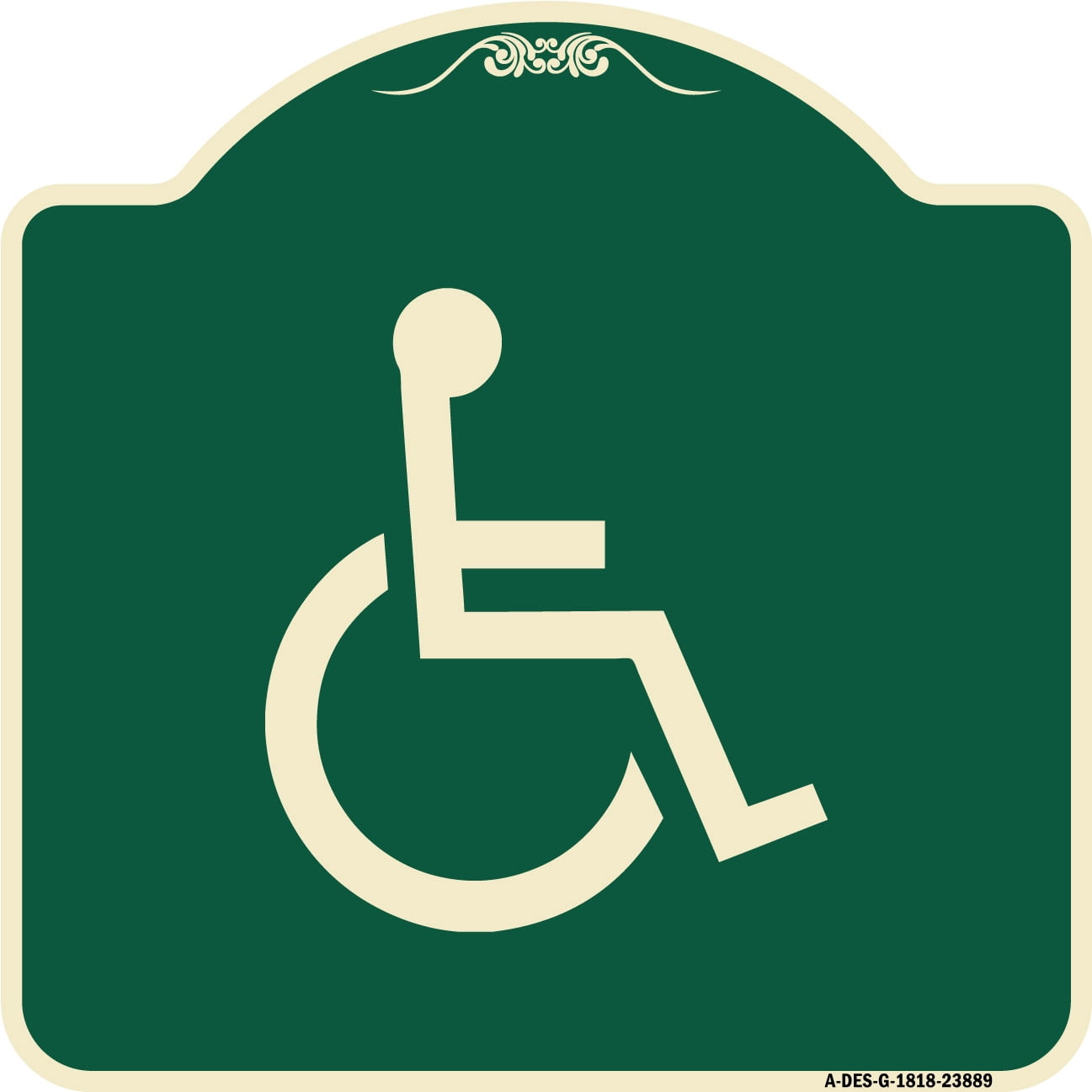 SignMission Designer Series Sign - Large Handicapped Symbol | Green ...