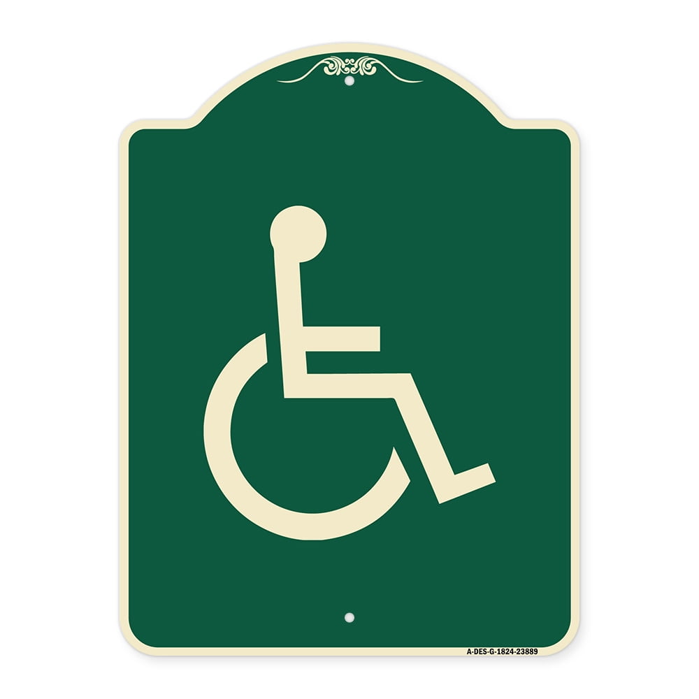SignMission Designer Series Sign - Large Handicapped Symbol | Green ...