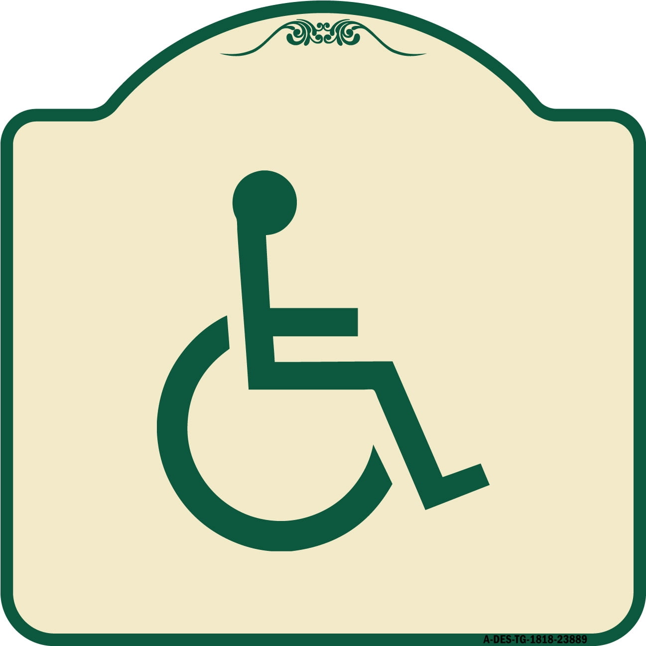 SignMission Designer Series Sign - Large Handicapped Symbol | Tan ...