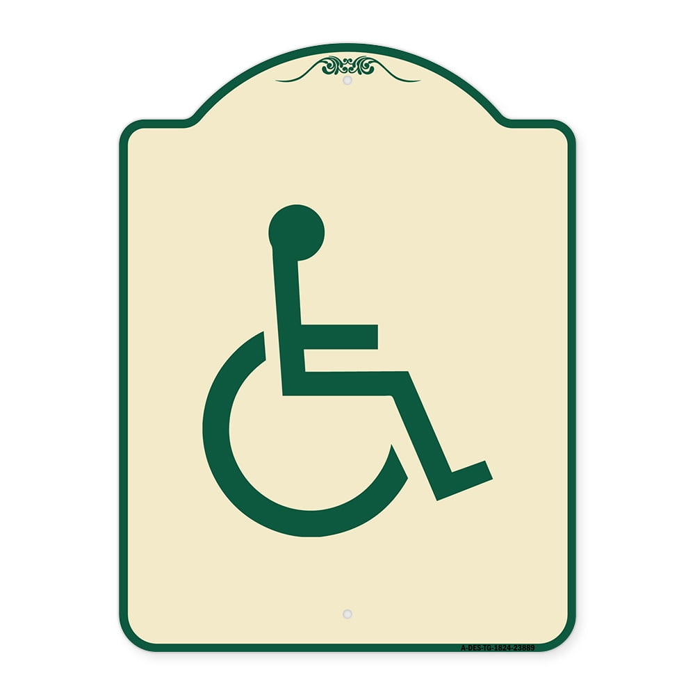 SignMission Designer Series Sign - Large Handicapped Symbol | Tan ...