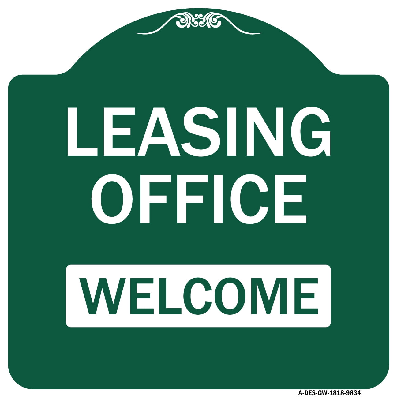 SignMission Designer Series Sign - Leasing Office Welcome | Green ...