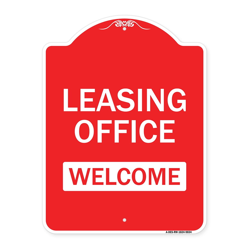 SignMission Designer Series Sign - Leasing Office Welcome | Red & White ...