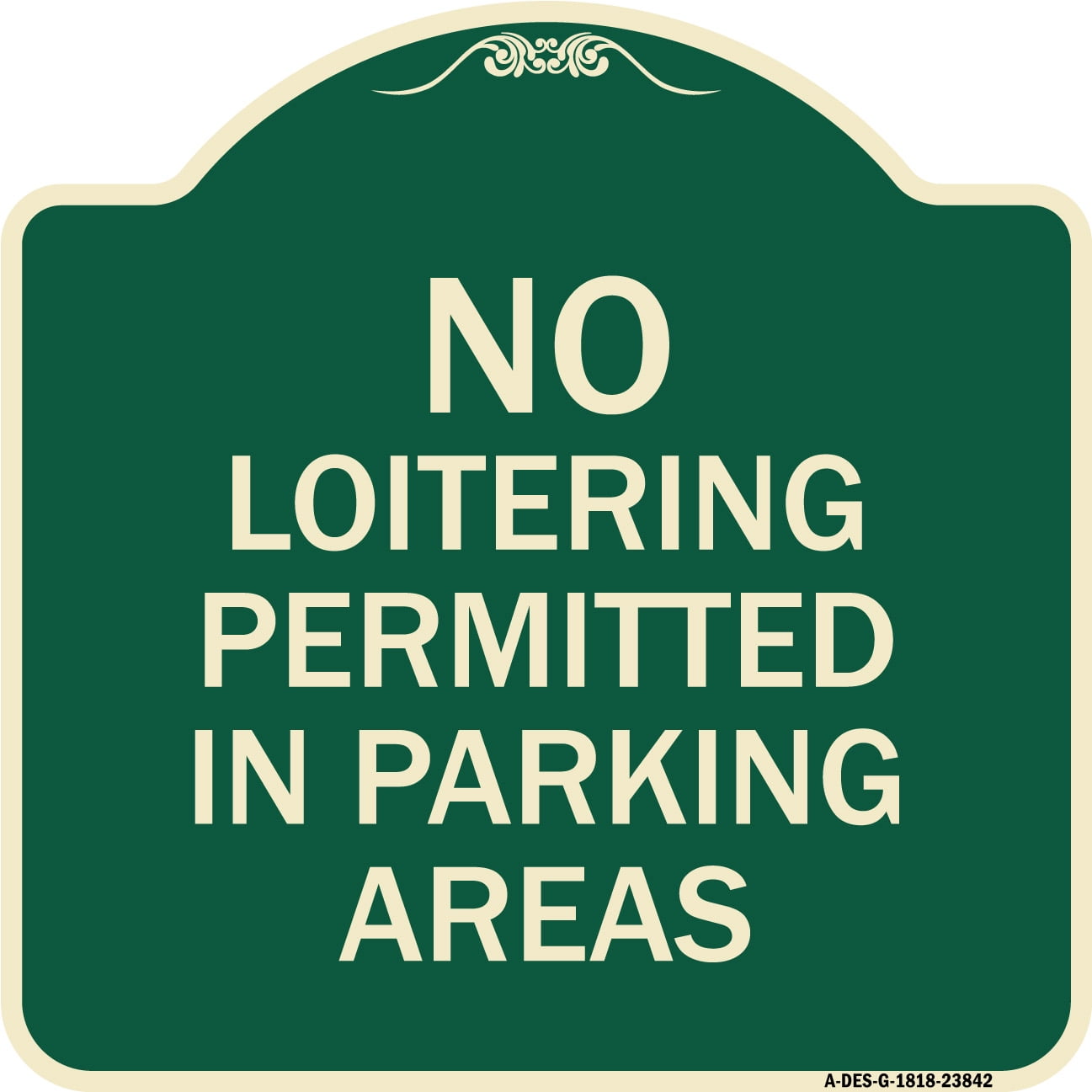 SignMission Designer Series Sign - No Loitering Permitted in Parking ...