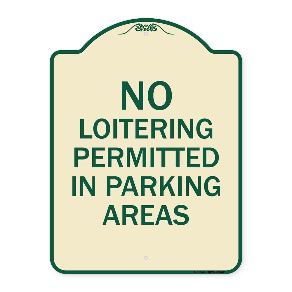 SignMission Designer Series Sign - No Loitering Permitted in Parking ...