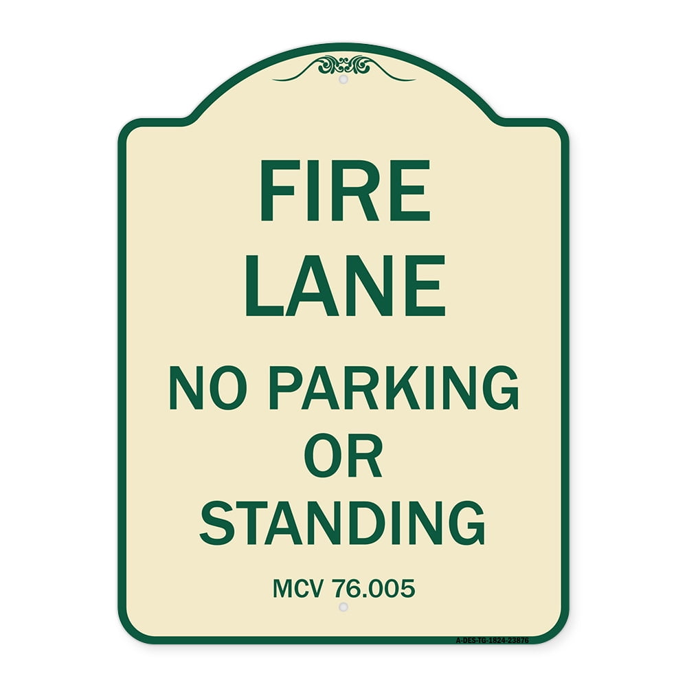 SignMission Designer Series Sign - Michigan Fire Lane No Parking or ...