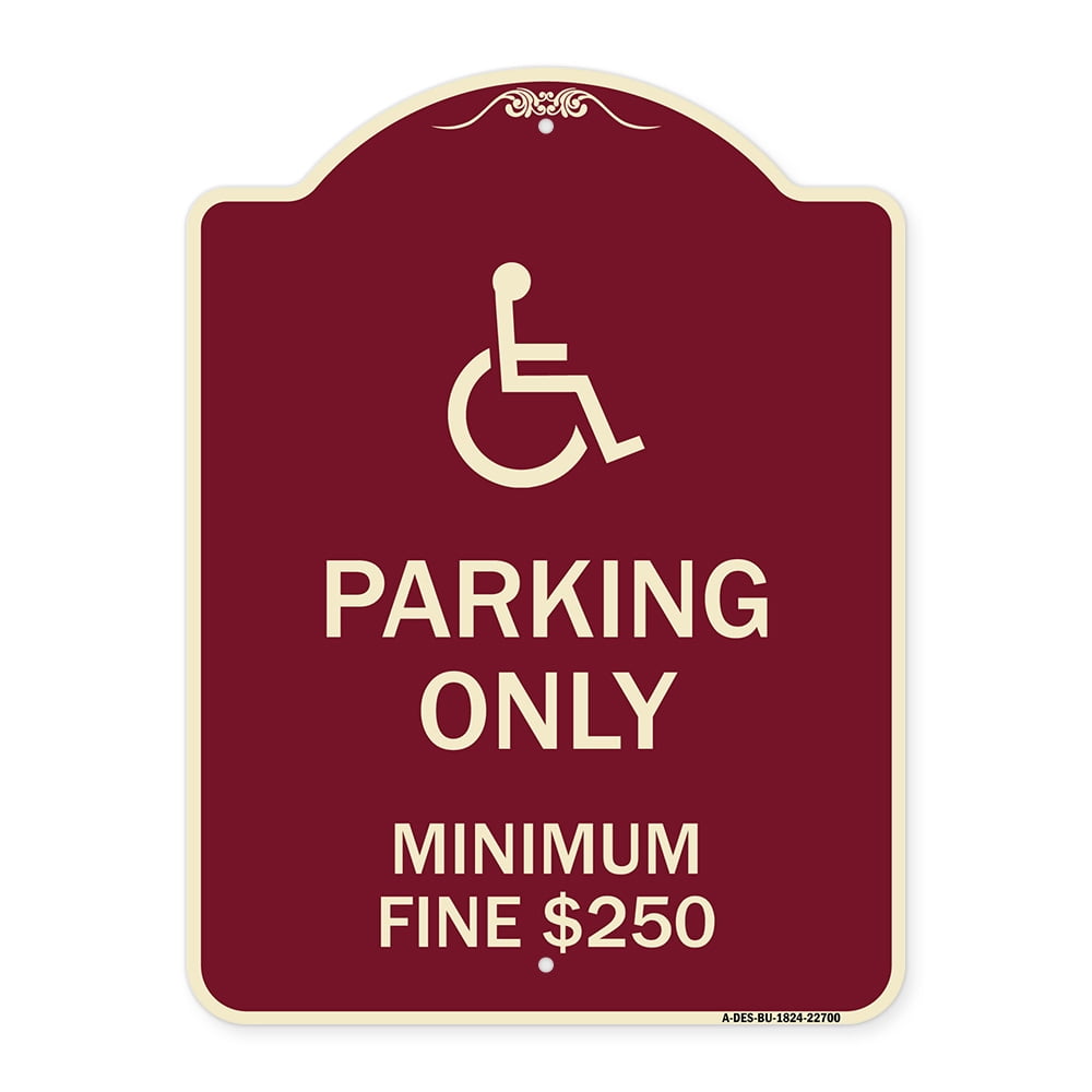 SignMission Designer Series Sign - With Modified Isa Icon Parking Only ...