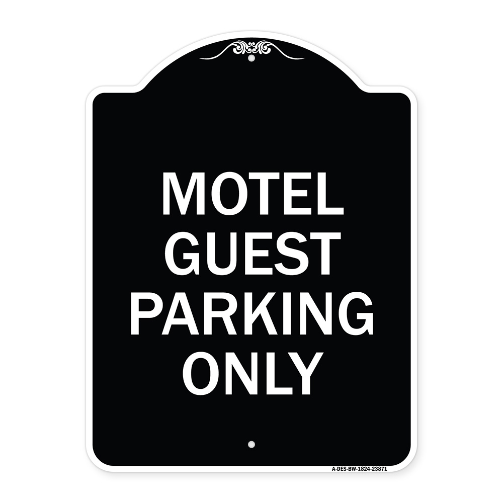 SignMission Designer Series Sign - Motel Guest Parking Only | Black ...
