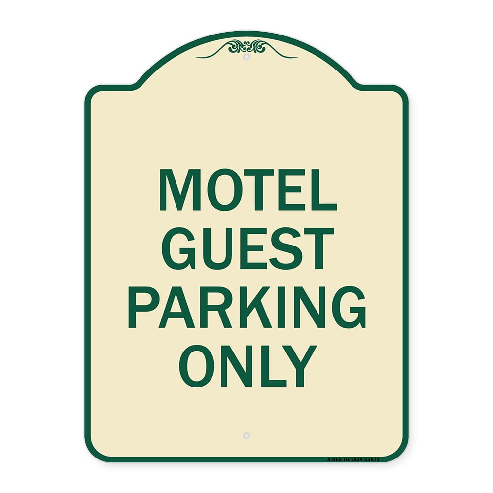 SignMission Designer Series Sign - Motel Guest Parking Only | Tan ...