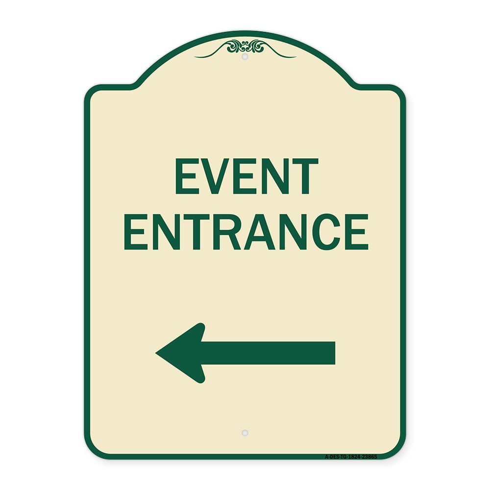 SignMission Designer Series Sign - N Event Entrance (With Left Arrow ...
