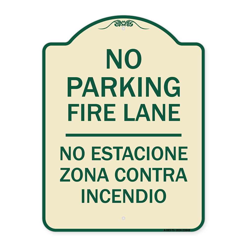 SignMission Designer Series Sign - No Estacione Zona Contra Incendio ...