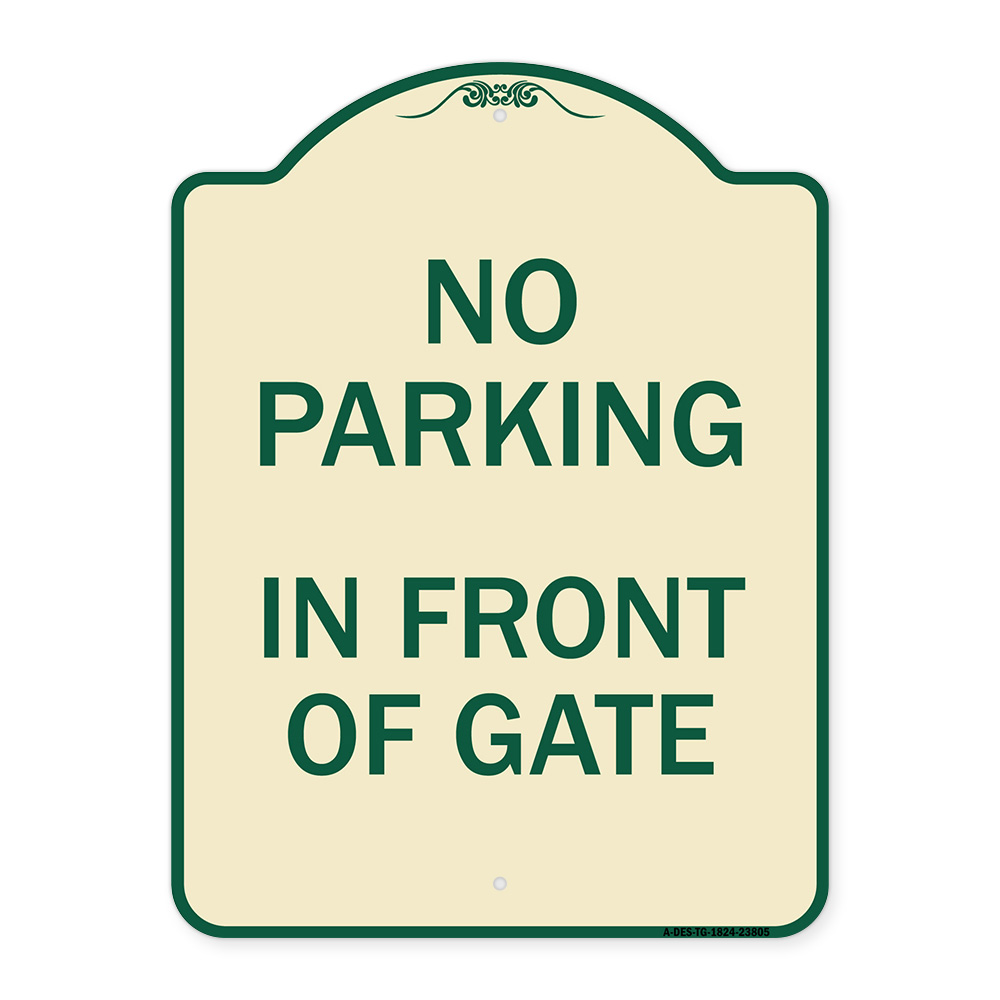 SignMission Designer Series Sign - No Parking - in Front of Gate | Tan ...