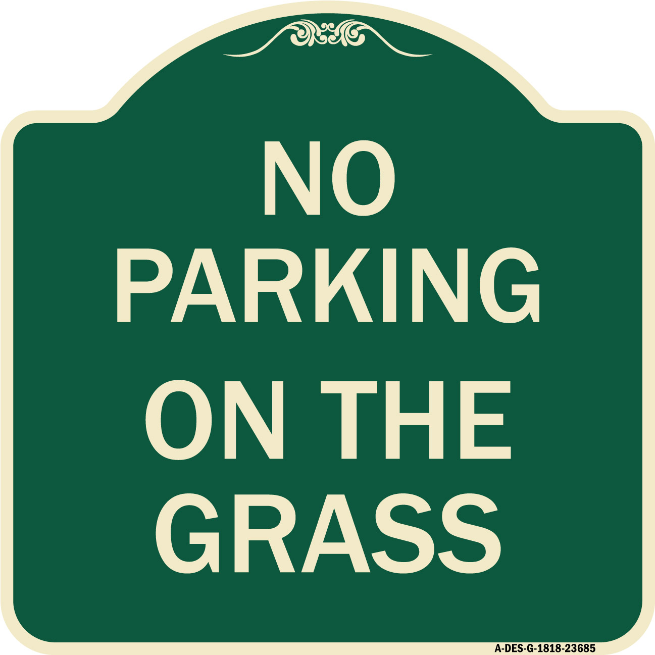 SignMission Designer Series Sign - No Parking on the Grass | Green ...