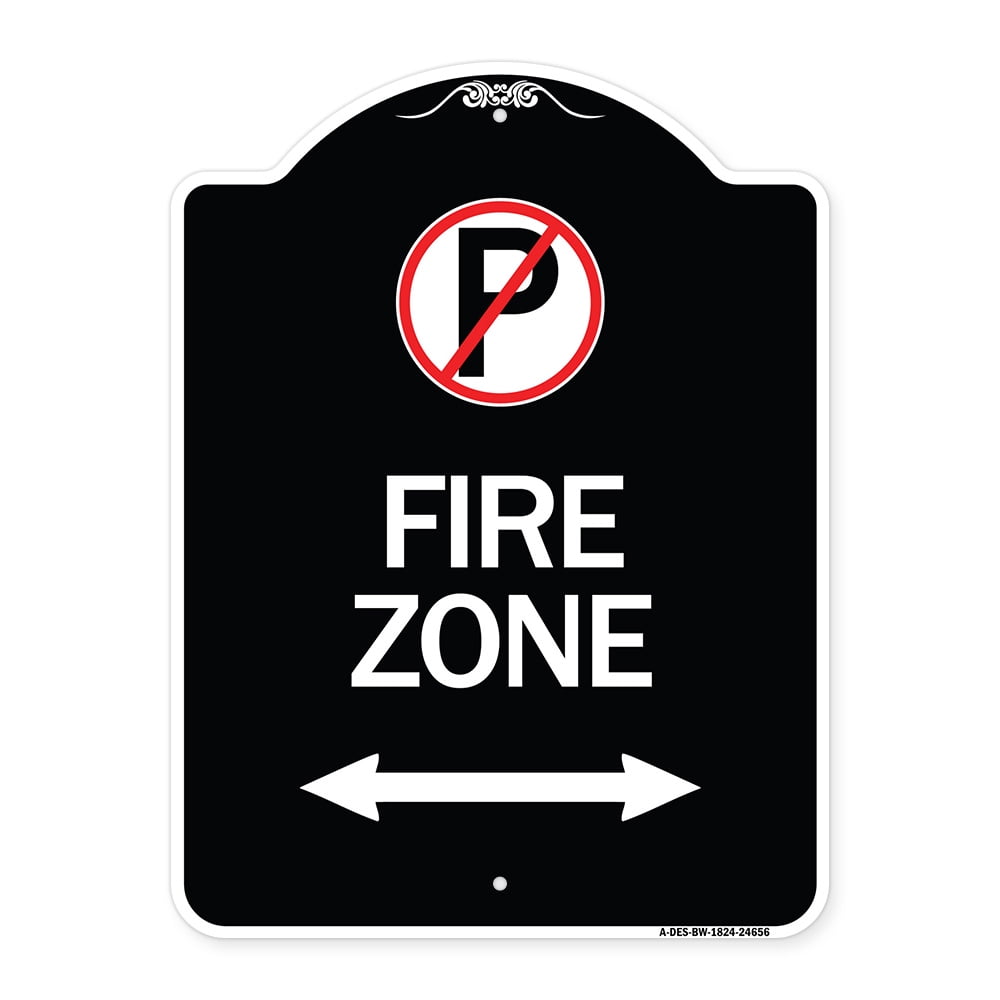SignMission Designer Series Sign - (No Parking Symbol and Arrow ...