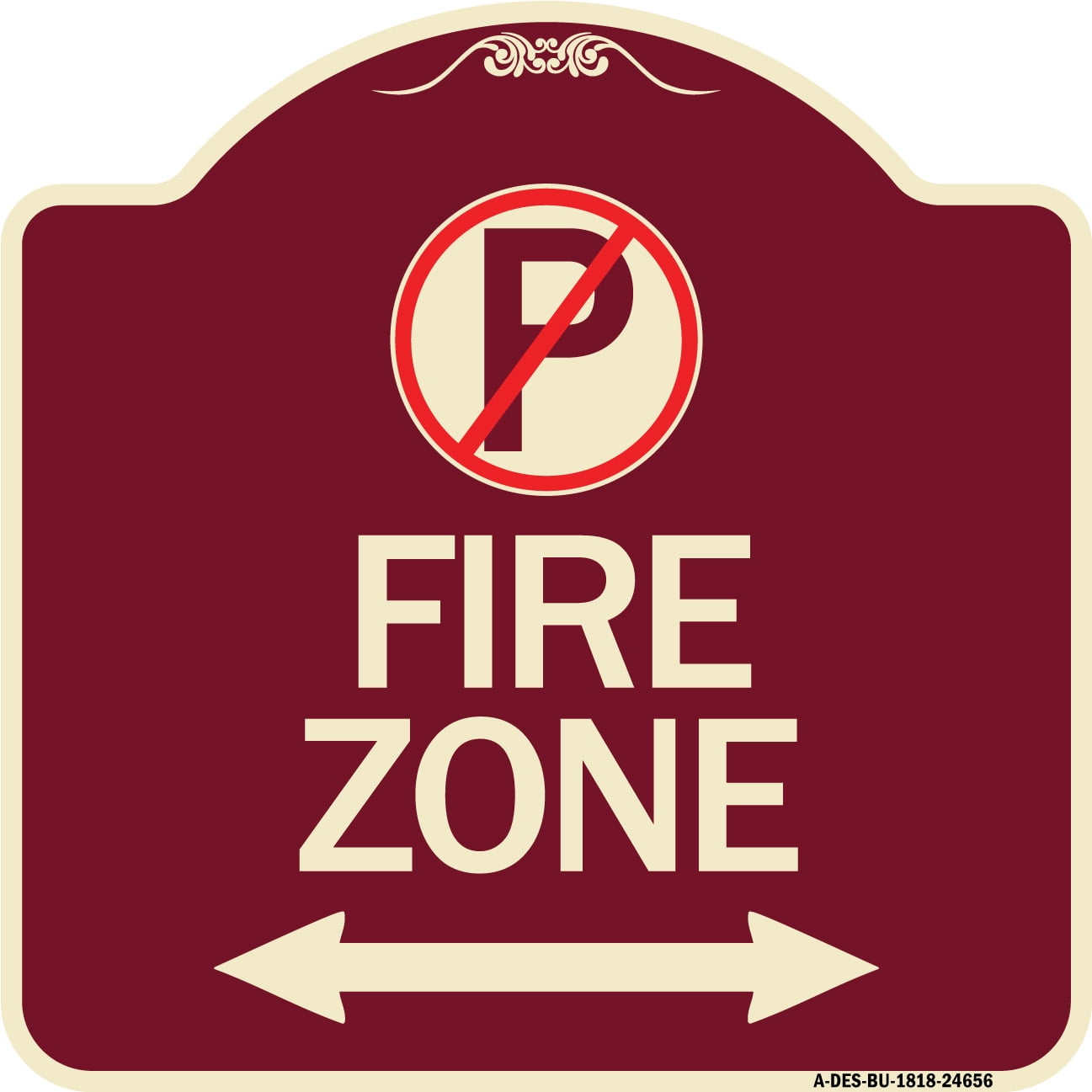 SignMission Designer Series Sign - (No Parking Symbol and Arrow ...
