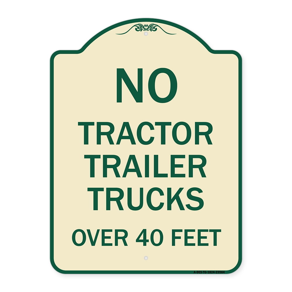 SignMission Designer Series Sign - No Tractor Trailer Trucks Over 40 ...