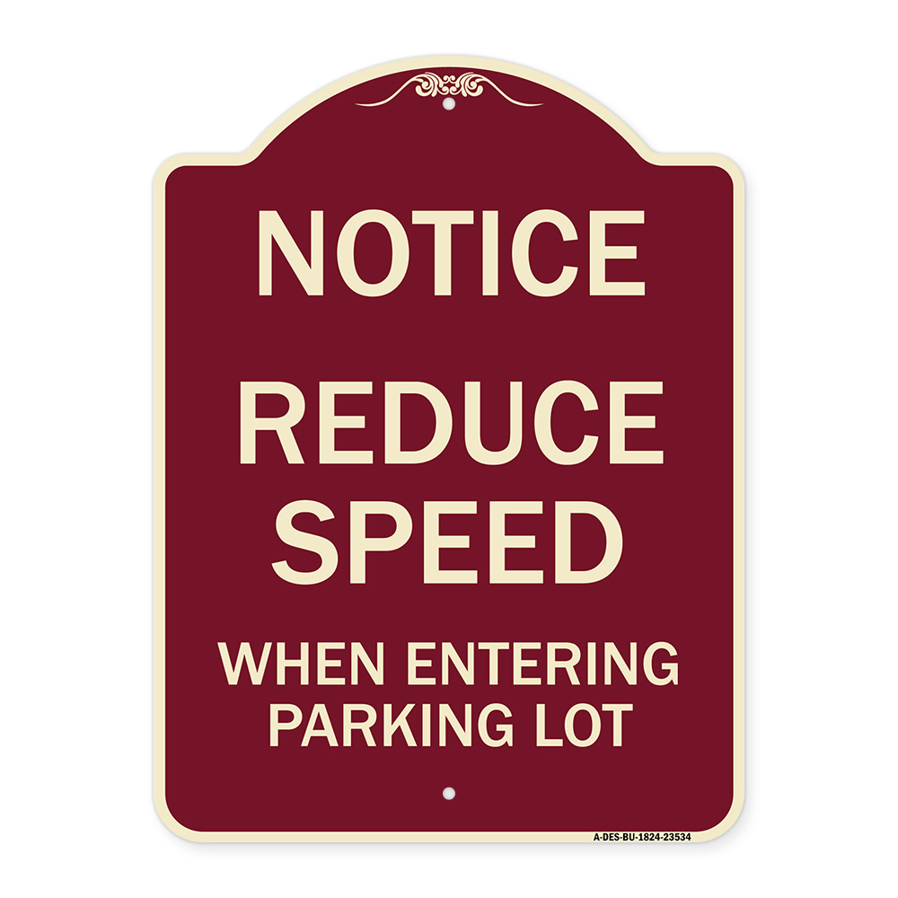 SignMission Designer Series Sign - Notice - Reduce Speed When Entering ...
